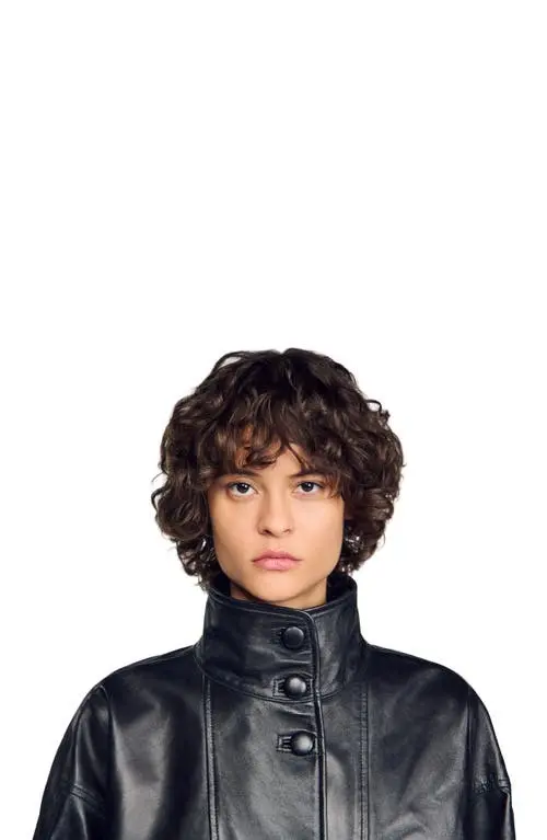Sandro Oversized Leather Jacket