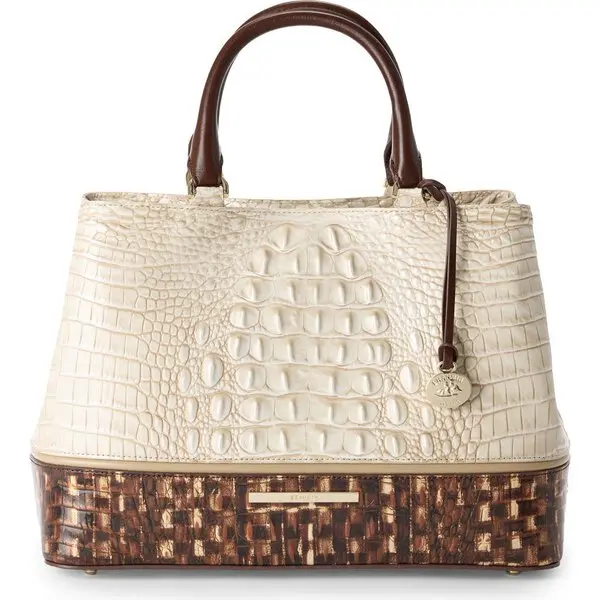 Brahmin Small Denise Croc Embossed Leather Satchel