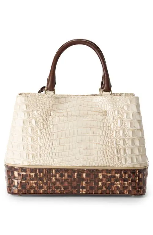 Brahmin Small Denise Croc Embossed Leather Satchel