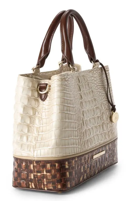 Brahmin Small Denise Croc Embossed Leather Satchel