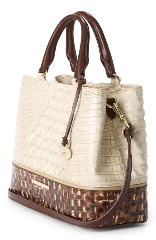 Brahmin Small Denise Croc Embossed Leather Satchel
