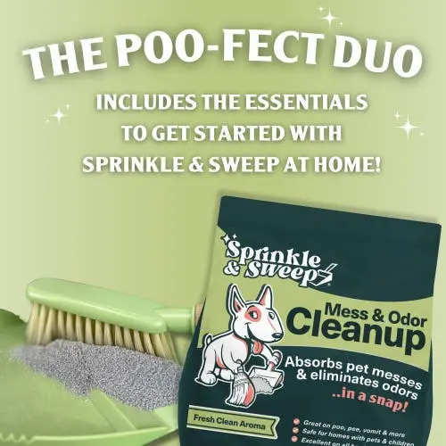 SPRINKLE & SWEEP Pet Mess And Odor Cleanup Duo