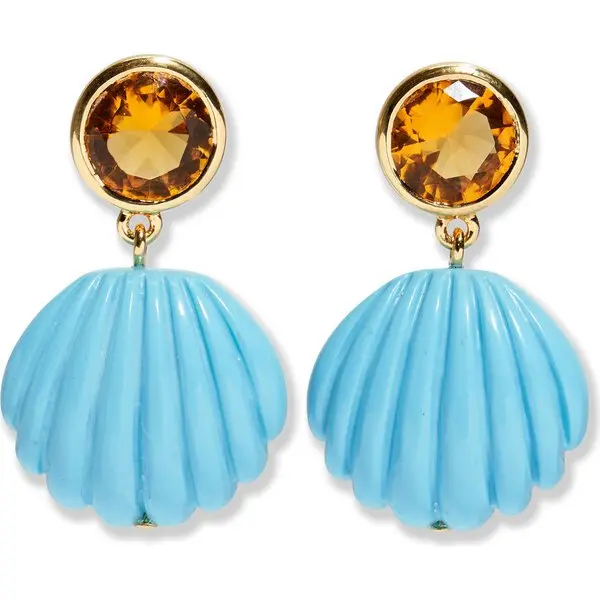 LIZZIE FORTUNATO Kai Shell Drop Earrings - Blue Multi