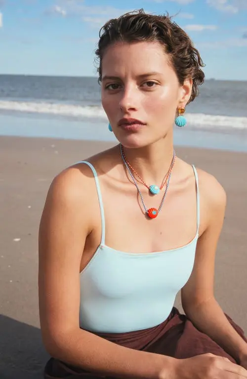 LIZZIE FORTUNATO Kai Shell Drop Earrings - Blue Multi