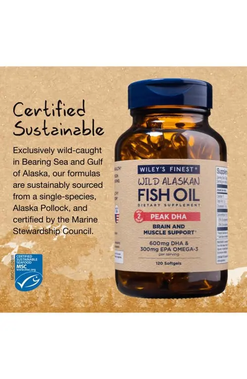 WILEY'S FINEST Peak Dha Omega-3 120 Softgels