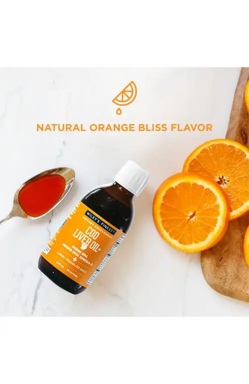 WILEY'S FINEST Orange Flavored Cod Liver Oil Omega-3 Supplement