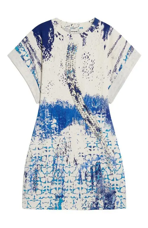 Desigual Mixed Paint Print Cotton Mini Dress