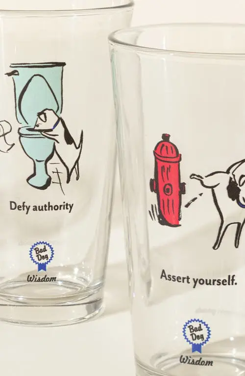 UNCOMMON GOODS Bad Dog Wisdom Tumblers