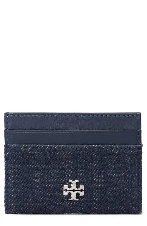 Tory Burch Charlie Denim Card Case - Midnight