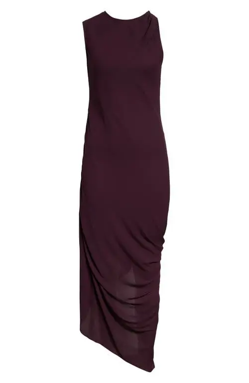 Victoria Beckham Asymmetric Drape Georgette Midi Dress