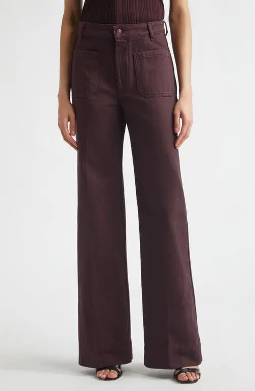 Victoria Beckham Alina High Waist Wide Leg Jeans In Wash - Acai