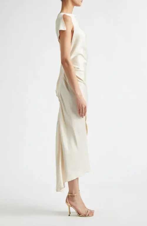 Victoria Beckham Asymmetrical Draped Crepe Back Satin Dress
