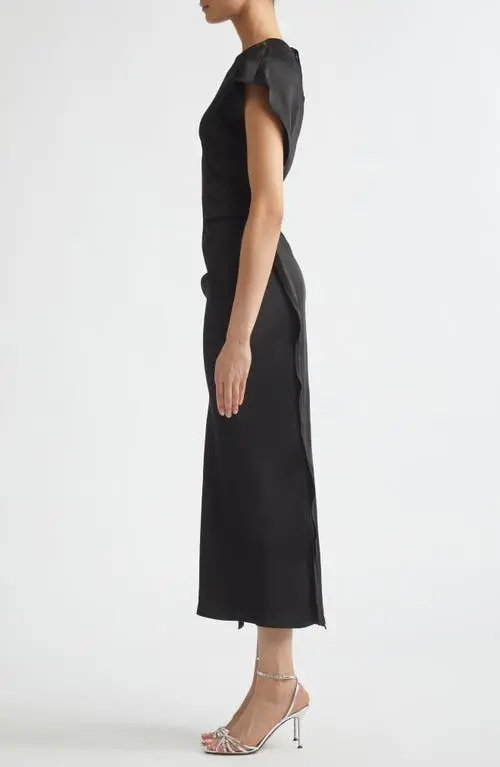 Victoria Beckham Dolman Sleeve Asymmetric Midi Dress