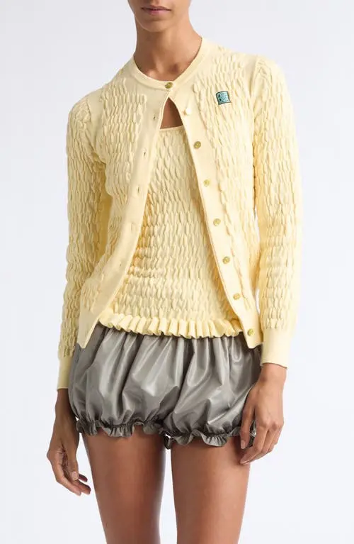 CONNER IVES Shirred Cotton & Cashmere Cardigan