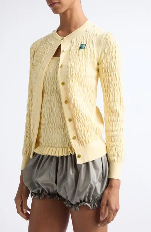 CONNER IVES Shirred Cotton & Cashmere Cardigan