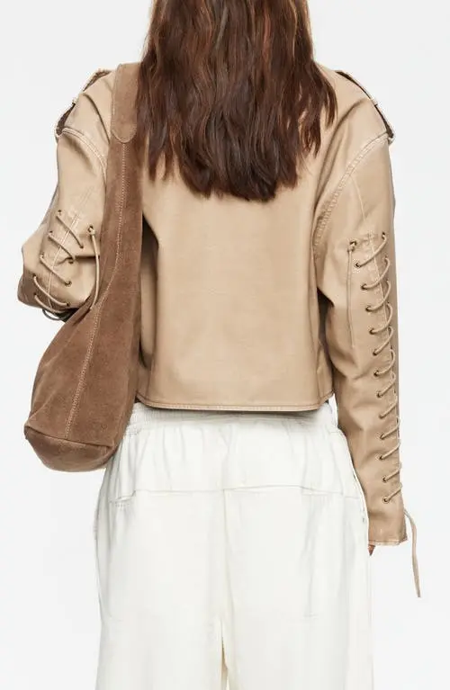 Lioness Jet Metallic Faux Leather Jacket