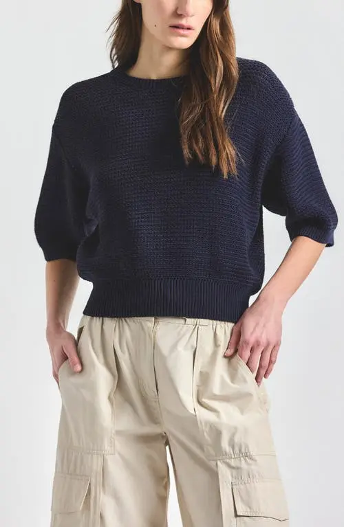 Derek Lam 10 Crosby Madison Elbow Sleeve Sweater - Navy