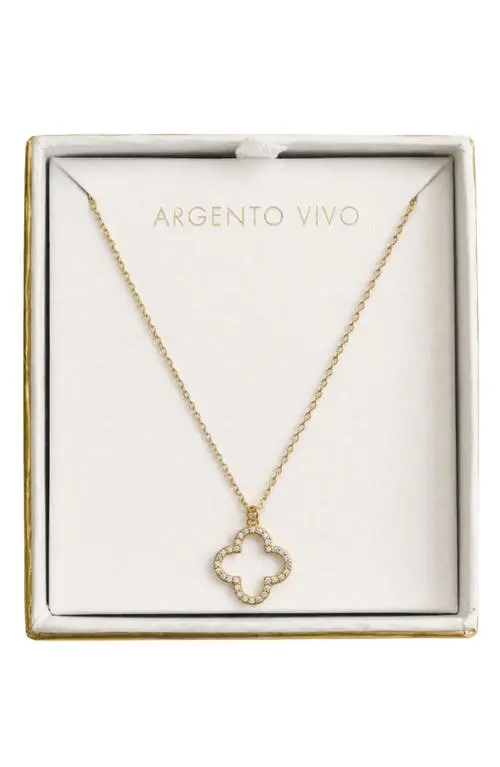 Argento Vivo Open Clover Pendant Necklace With Cubic Zirconia