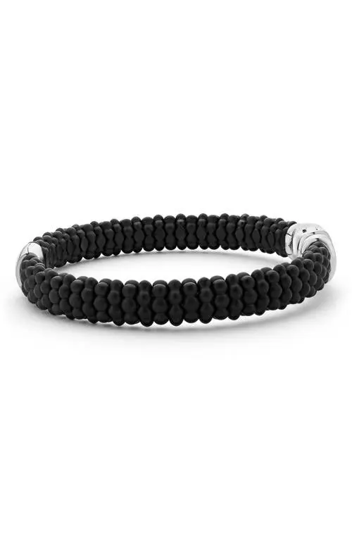 Lagos Anthem Matte Black Ceramic Caviar Beaded Bracelet