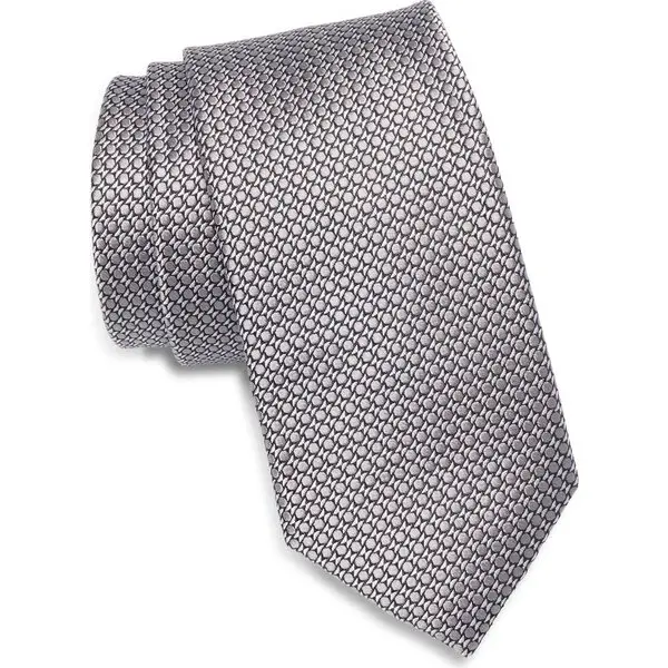 Nordstrom Chandler Geometric Jacquard Neck Tie - Grey