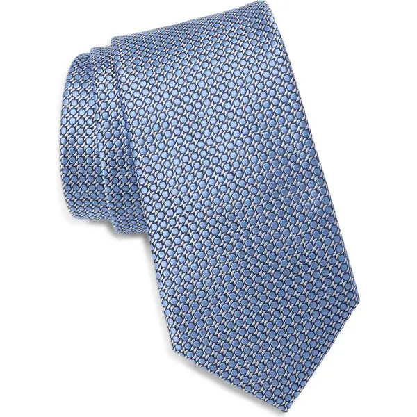 Nordstrom Chandler Geometric Jacquard Neck Tie - Light Blue