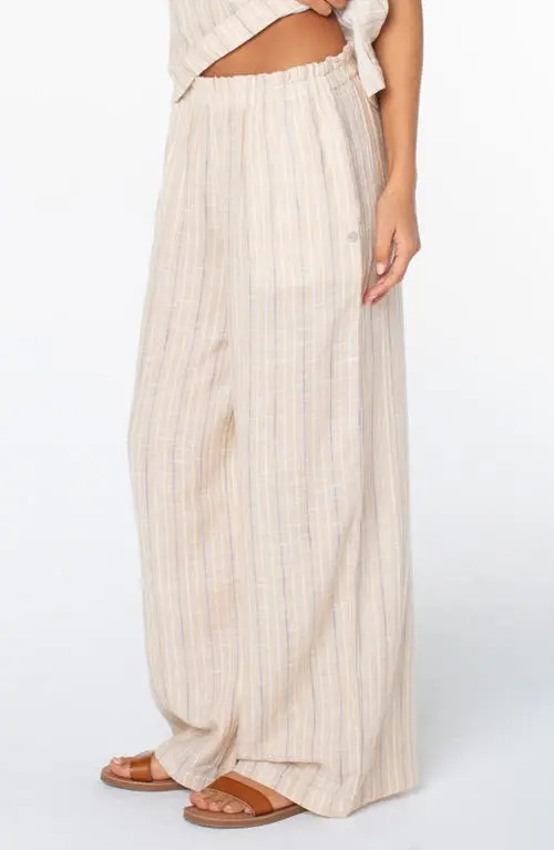 Roxy Offshore Stripe Wide Leg Cotton Pants