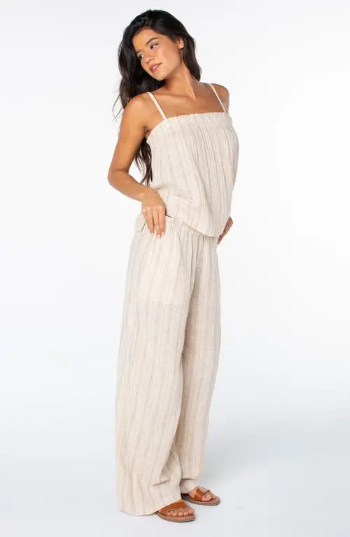Roxy Offshore Stripe Wide Leg Cotton Pants