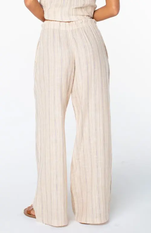 Roxy Offshore Stripe Wide Leg Cotton Pants