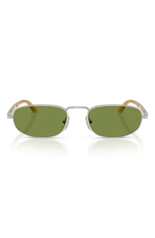 Persol Oval Frame Sunglasses - Silver/green