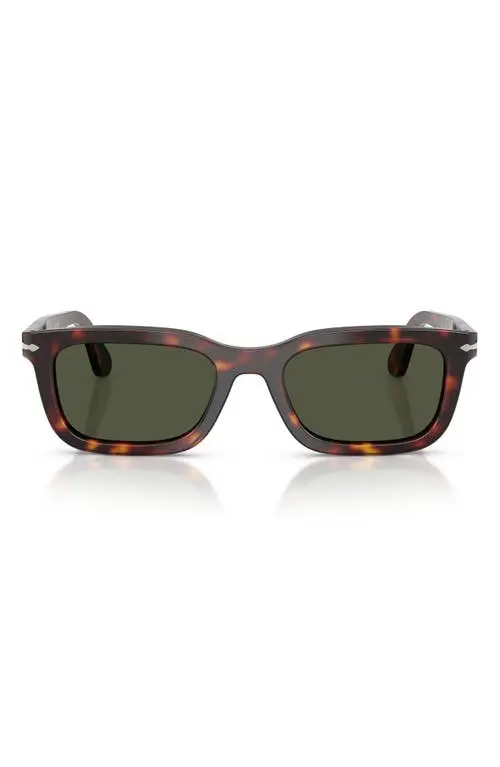 Persol 53mm Rectangular Sunglasses - Havana/green