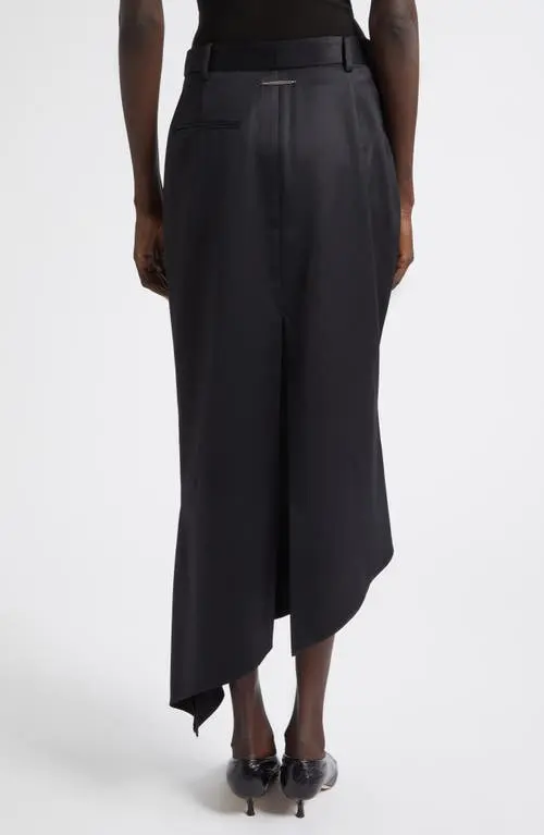 GRACE LING Tailored Stretch Wool Skirt With Angled Hem