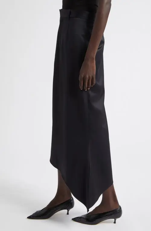 GRACE LING Tailored Stretch Wool Skirt With Angled Hem