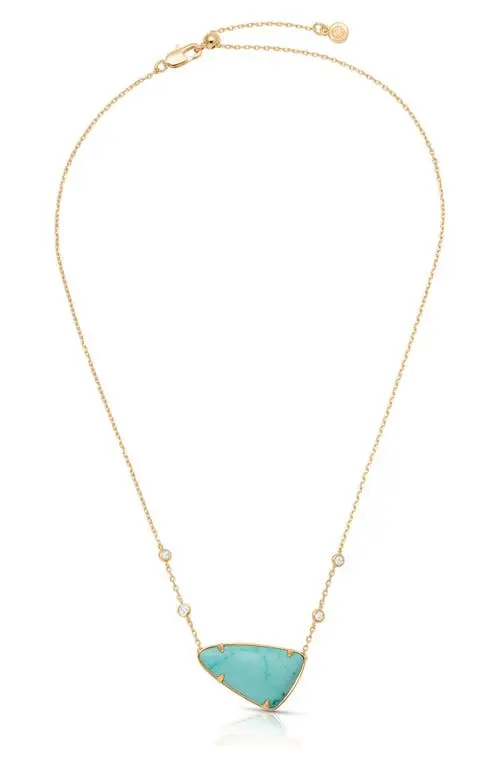 Ettika Geometric Reconstituted Stone Pendant Necklace - Turquoise