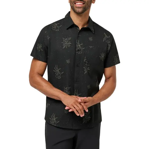 Travis Mathew Holding Co Performance Print Shirt - Black