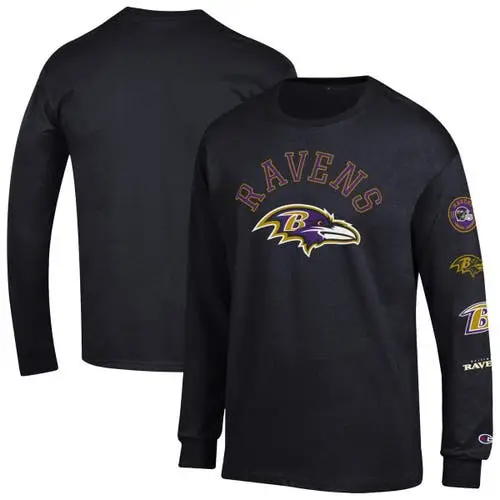 Champion Baltimore Ravens Seal Long Sleeve T-shirt - Black