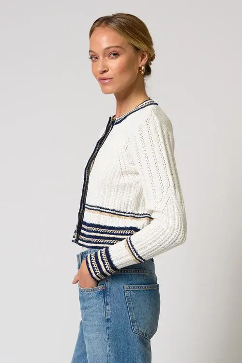 Central Park West Francie Novelty Stitch Cardigan