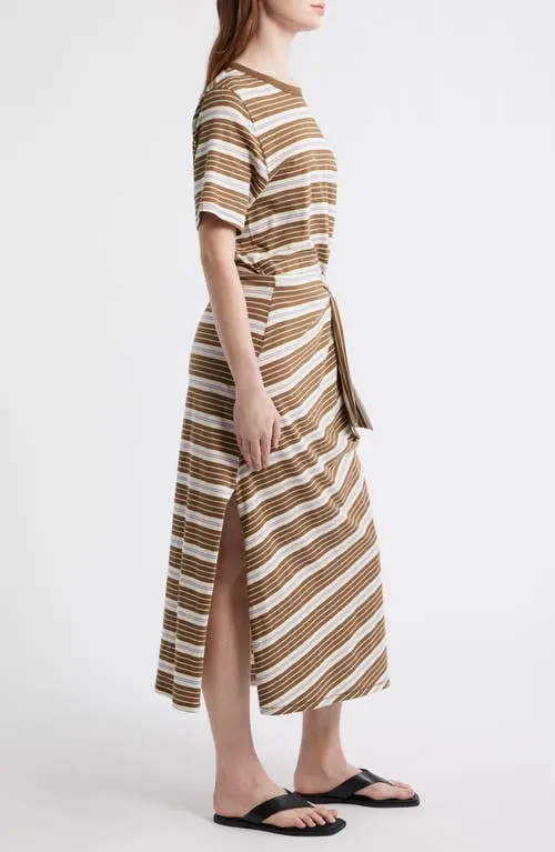 Rag & Bone The Slub Stripe T-shirt Maxi Dress - Brown Multi