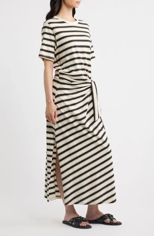 Rag & Bone The Slub Stripe T-shirt Maxi Dress - Cream Multi