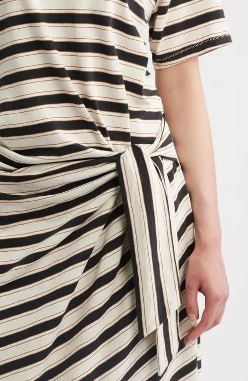 Rag & Bone The Slub Stripe T-shirt Maxi Dress - Cream Multi