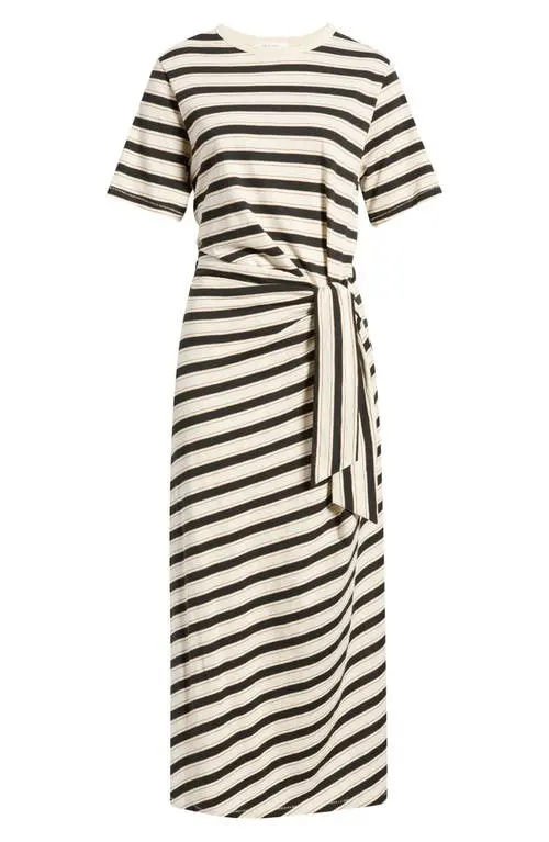 Rag & Bone The Slub Stripe T-shirt Maxi Dress - Cream Multi