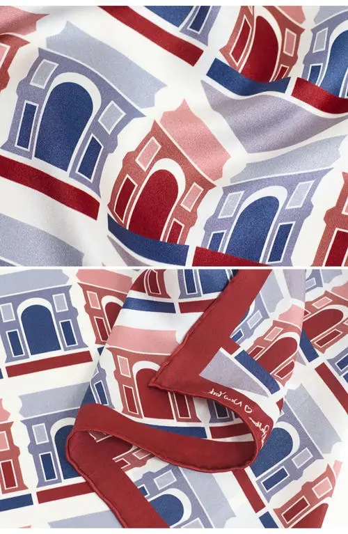 LOST PATTERN Square Arch Print Silk Bandana