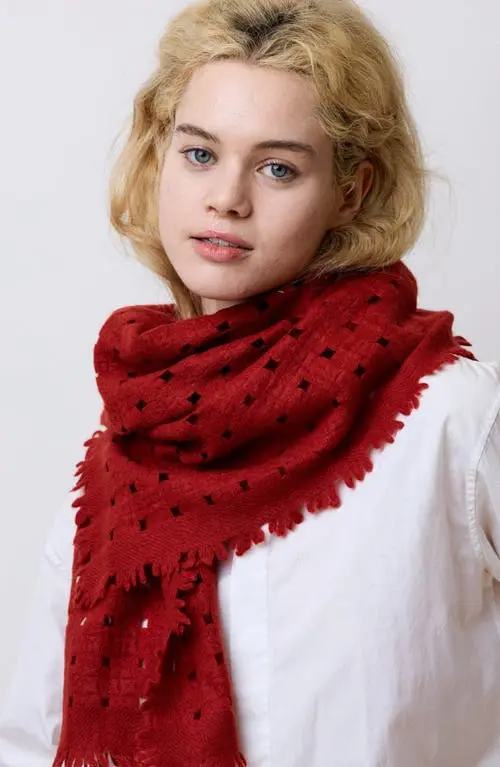 LOST PATTERN Pixie Cashmere Scarf - Red