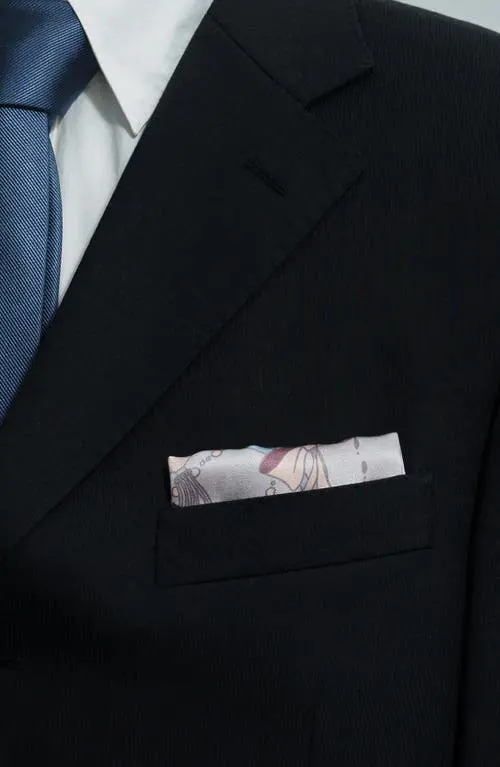 LOST PATTERN Datura Silk Pocket Square