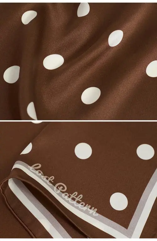 LOST PATTERN Retro Polka Dot Silk Square Bandana