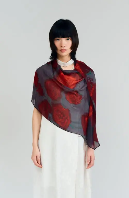 LOST PATTERN La Rosa Silk Scarf - Red