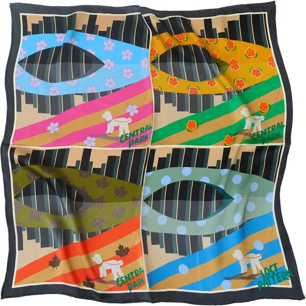 LOST PATTERN Season In Park Silk Bandana - Black