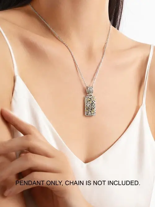DEVATA Dragonfly Pendant In Sterling And 18k Gold