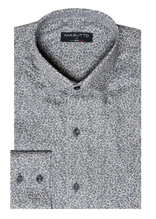 MASUTTO Bogota Print Button-up Long Sleeve Shirt