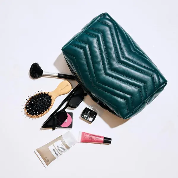 URBAN EXPRESSIONS Chic Stitch Cosmetic & Travel Organizer Pouch - Emerald