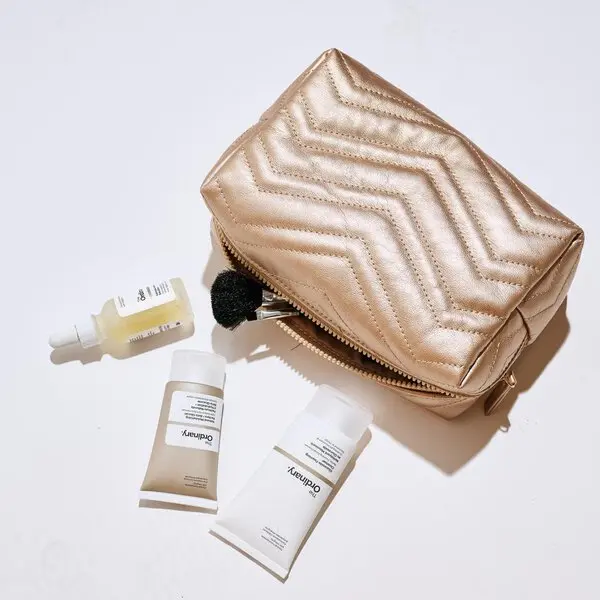URBAN EXPRESSIONS Chic Stitch Cosmetic & Travel Organizer Pouch - Gold